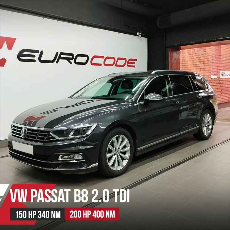 Passat B8 2.0TDI чип тюнинг от Eurocode Tuning